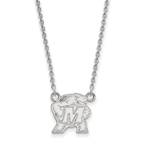 Sterling Silver Small University of Maryland Pendant with 18in Chain ...