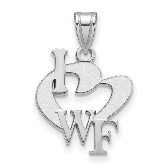 I Love Wake Forest University Pendant 5/8in Sterling Silver SS014WFU