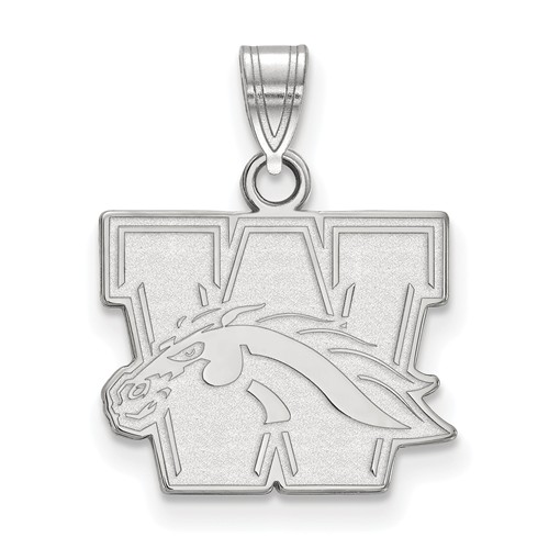 Sterling Silver Western Michigan University W Charm 5/8in SS015WMU