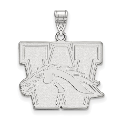 Sterling Silver Western Michigan University W Pendant 7/8in SS016WMU
