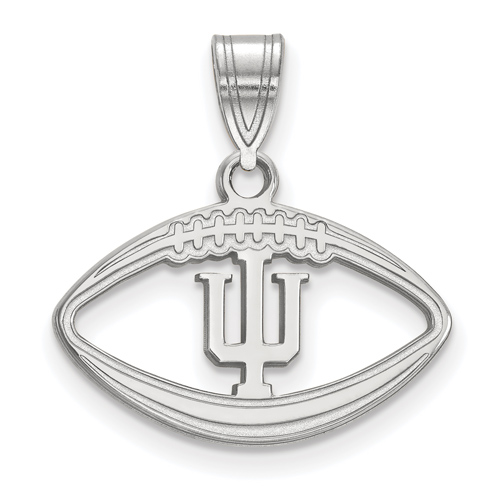 Sterling Silver 3/4in Indiana University Football Pendant SS018IU