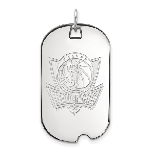 Sterling Silver 1 1/2in Dallas Mavericks Dog Tag SS019MAV