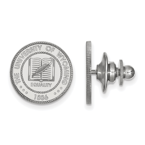 14k White Gold University of Wyoming Crest Lapel Pin 4W019UWY