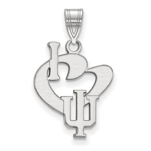 Sterling Silver 5/8in I Love Indiana University Pendant SS020IU