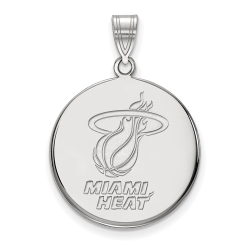 Sterling Silver 3/4in Round Miami Heat Pendant SS025HEA | Joy Jewelers