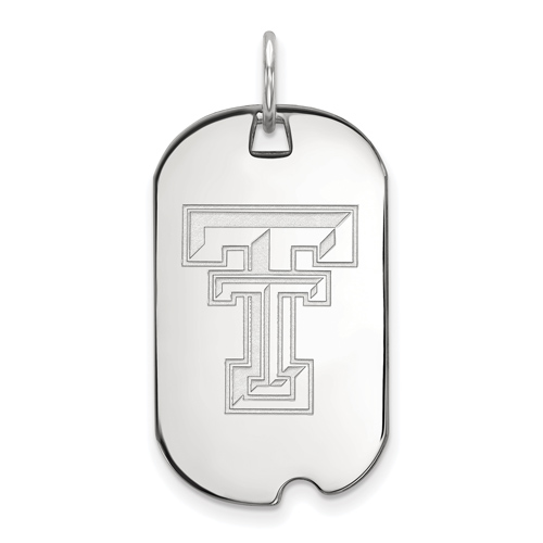 10kt White Gold Texas Tech University Small Dog Tag 1W027TXT