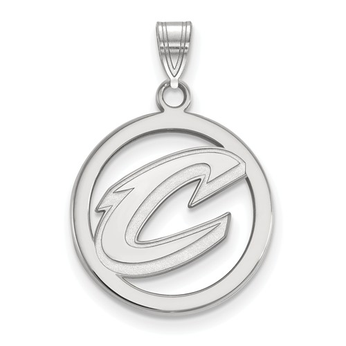 Sterling Silver 5/8in Cleveland Cavaliers Circle Pendant SS028CAV