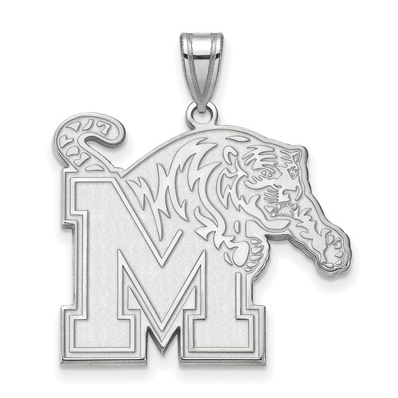Sterling Silver University of Memphis Tigers Logo Pendant 1in SS031UMP