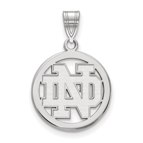 Sterling Silver 5/8in University of Notre Dame Round Cut-out Pendant ...