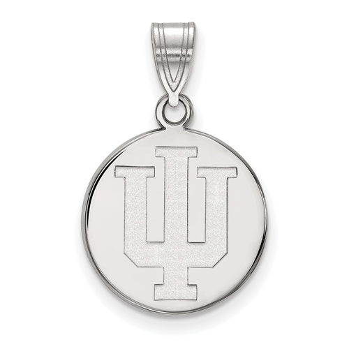 10kt White Gold 5/8in Indiana University Disc Pendant 1W037IU