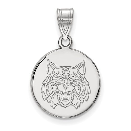 14k White Gold 5/8in University of Arizona Wildcat Round Pendant 4W042UAZ