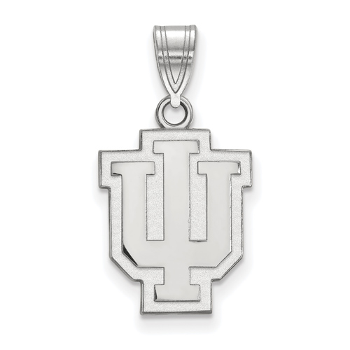 Sterling Silver 5/8in Indiana University Outline Logo Pendant SS043IU