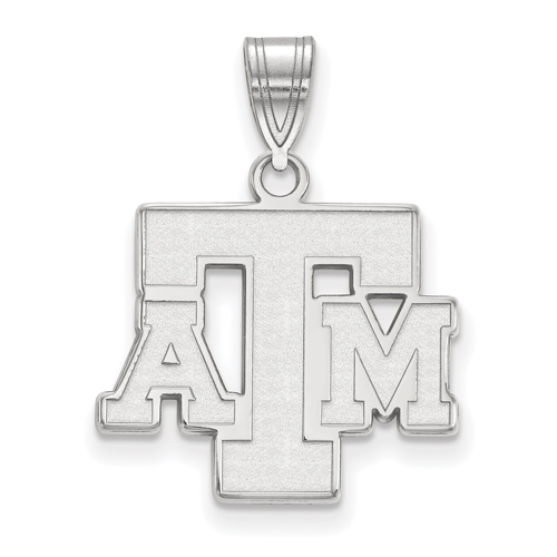 Sterling Silver 5/8in Texas A&M University ATM Pendant SS056TAM