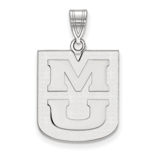 Sterling Silver 3/4in University of Missouri MU Pendant SS061UMO