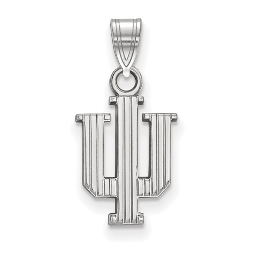 Sterling Silver 1/2in Indiana University Striped Logo Pendant SS063IU
