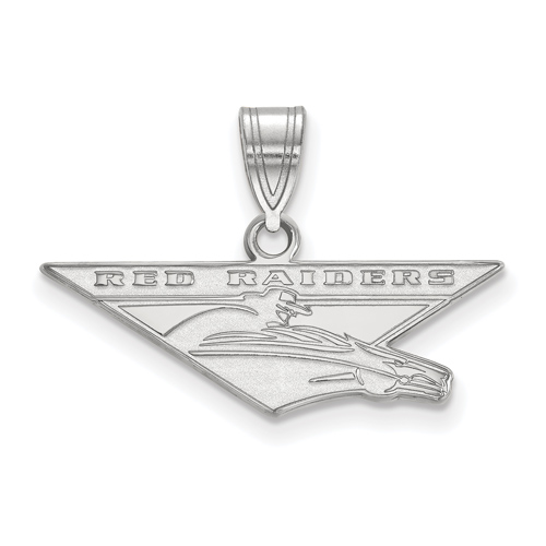 14kt White Gold 1/2in Texas Tech Red Raiders Pendant 4W063TXT