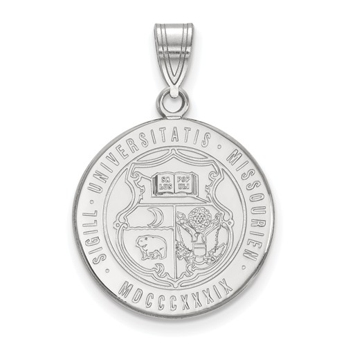 Sterling Silver 3/4in University of Missouri Crest Pendant SS063UMO