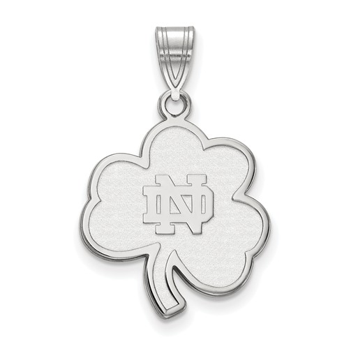 Sterling Silver 7/8in University of Notre Dame Clover Pendant SS063UND