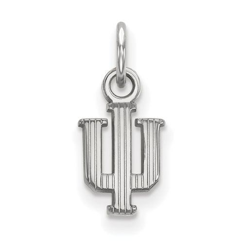 14kt White Gold 3/8in Indiana University Striped Logo Pendant 4W066IU