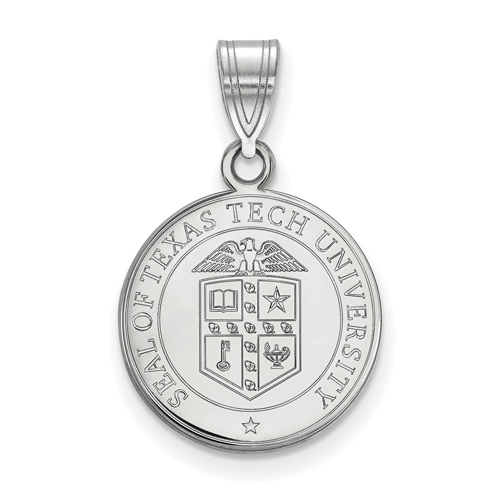 Sterling Silver 5/8in Texas Tech University Crest Pendant SS070TXT