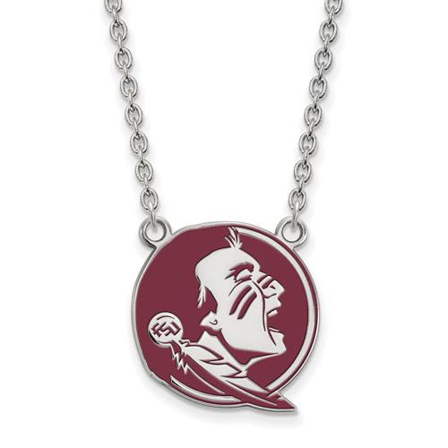 Silver Florida State University Enamel Pendant with 18in Chain SS089FSU-18