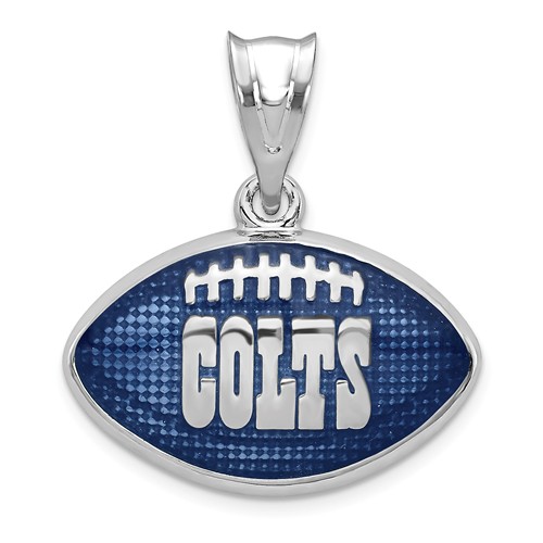 Sterling Silver Indianapolis Colts Enameled Football Pendant SS508COL