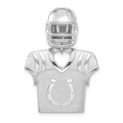 Sterling Silver Indianapolis Colts Jersey Helmet Pendant 1 1/4in SS531COL