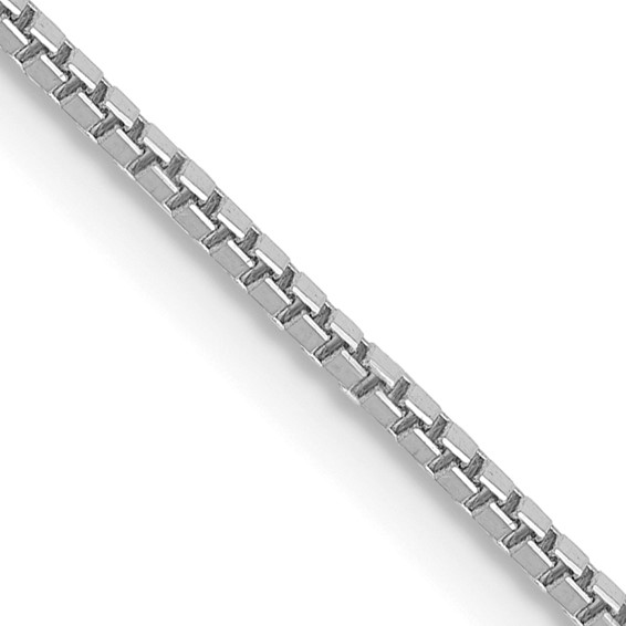 14kt White Gold 20in Box Link Chain 1mm WLB100-20 | Joy Jewelers