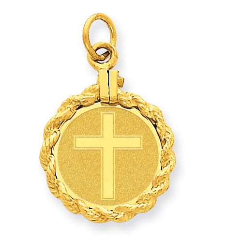 14kt 5/8in Eternal Life Cross Pendant XAC190 | Joy Jewelers