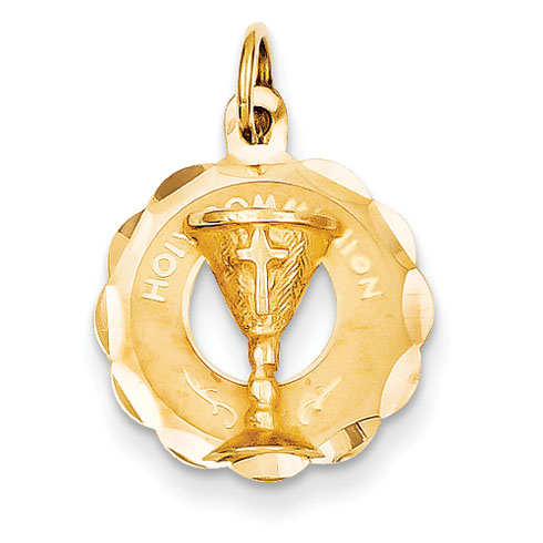 14kt Yellow Gold 5/8in Holy Communion Chalice Charm XAC712