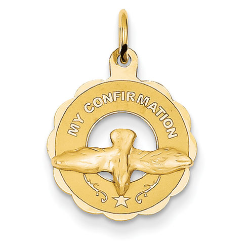 9/16in My Confirmation Charm - 14kt Yellow Gold XAC723 | Joy Jewelers