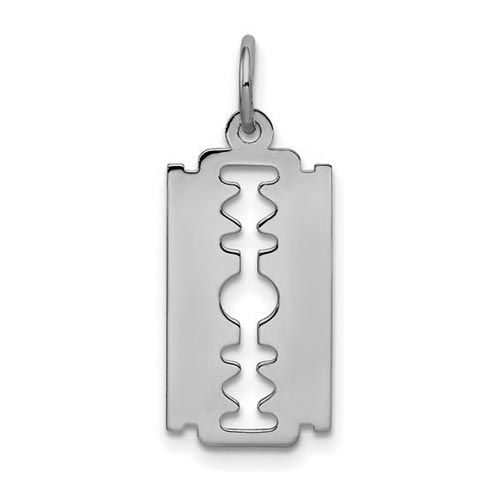 14k White Gold 1in Razor Blade Pendant XAC960W | Joy Jewelers