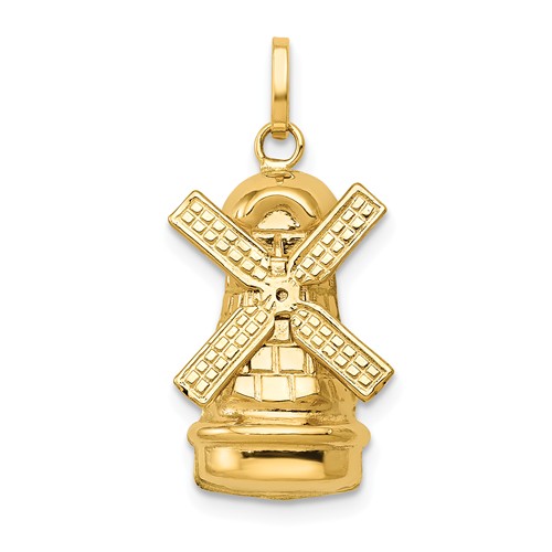 14k Yellow Gold Windmill Pendant 5/8in XCH142 | Joy Jewelers