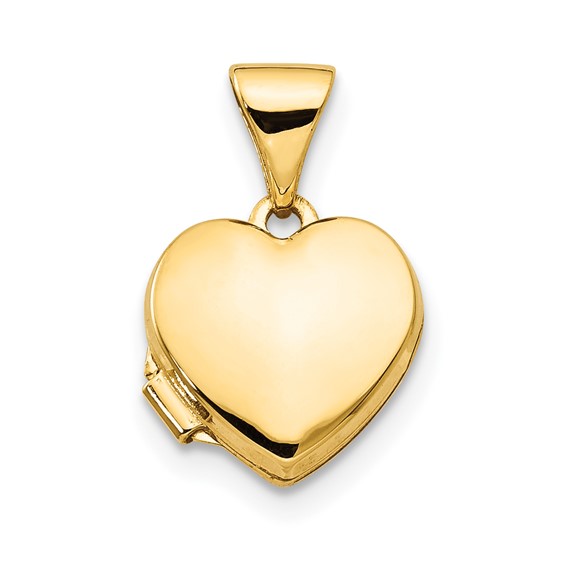 14kt Yellow Gold 3/8in Plain Heart Locket XL304 | Joy Jewelers