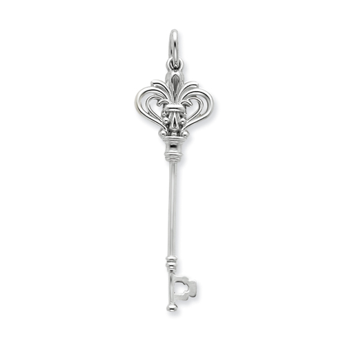 14kt White Gold 1 3/4in Crown Key Pendant XP3494W | Joy Jewelers