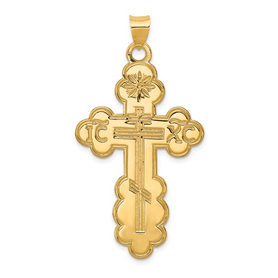 14kt Yellow Gold Eastern Orthodox Cross Pendant 1 5/8in XR570