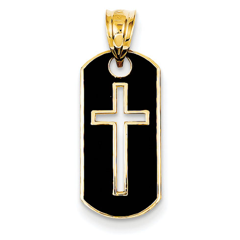 14kt 13/16in Polished Cross Cut-out Pendant XR923 | Joy Jewelers