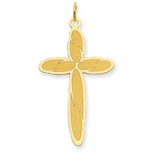 14kt 1 5/15in Laser Designed Cross Pendant XR963 | Joy Jewelers