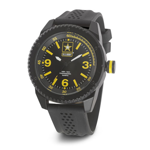 Wrist Armor Black US Army C20 Watch with Black Rubber Strap XWA4559