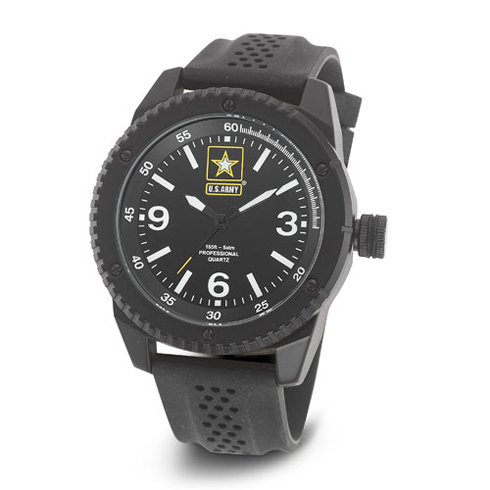 Wrist Armor US Army C20 Watch Black White Dial with Black Rubber Strap ...