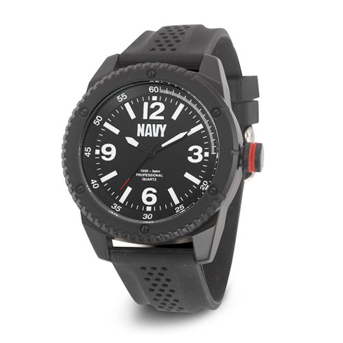 Wrist Armor US Navy C20 Watch Black White Dial with Black Rubber Strap ...