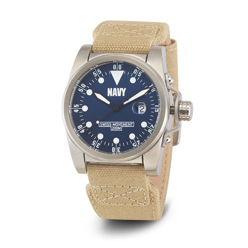 Wrist Armor US Navy C1 Watch Blue Dial with Khaki Canvas Strap XWA4578