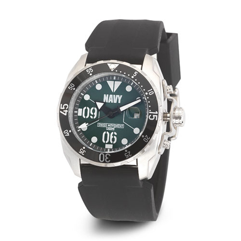 Wrist Armor US Navy C3 Watch Green Dial with Black Silicone Strap XWA4581