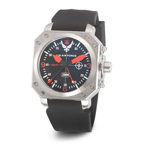 Wrist Armor US Air Force C4 Watch Black Red Dial Black Silicone Strap ...
