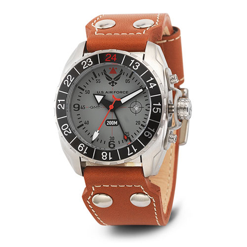 Wrist Armor US Air Force C3 Watch Gray Dial with Brown Leather Strap ...