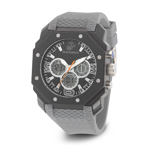 Wrist Armor US Marines C28 Digital Chronograph Watch Gray Rubber Strap ...