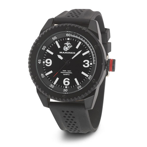Wrist Armor US Marines C20 Watch Black White Dial Black Rubber Strap ...