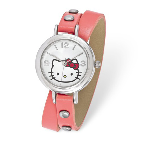 Hello Kitty Pink Faux Leather Wrap Watch XWA4651 | Joy Jewelers