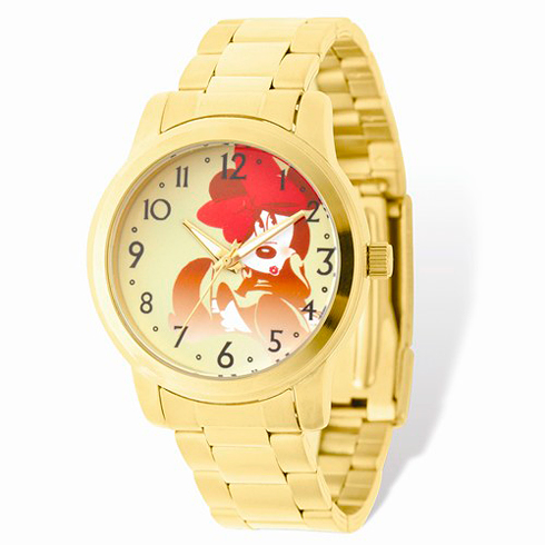 Minnie Mouse Gold-tone Stainless Steel Gold Dial Watch XWA4955