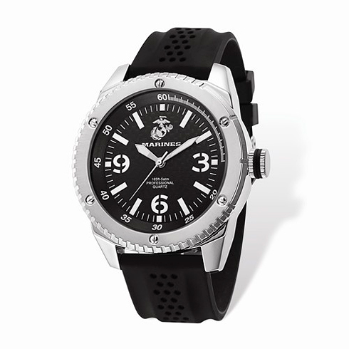 Wrist Armor US Marine Corps C20 Watch Black Dial Black Rubber Strap XWA5332